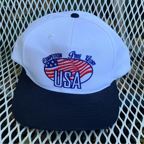 Vintage | Accessories | Vintage Usa Embroidered Flag Red White Blue Hat ...